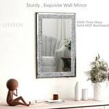 "Shyfoy Rectangular Wall Mirror, Crushed Diamond, 35.4""x23.6 ...