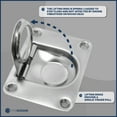 Five Oceans Rectangular Recessed Hatch, Boat Spring Loaded Pull Ring 3 ...