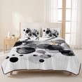 Abstract Ink 3 Piece Quilt Bedding Set with 2 Pillow Shams, Black Ink ...