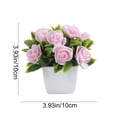 Artificial Potted Rose | Mini Silk Rose Arrangement In Square| Home and ...
