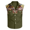 Conairie Men Western Shirts Embroidered Cowboy Sleeveless Button Collar ...