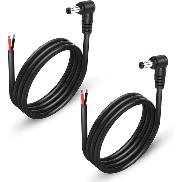 GINTOOYUN 2 Pack 90 Degree DC Power Pigtails Cable, Right Angle DC 5 ...
