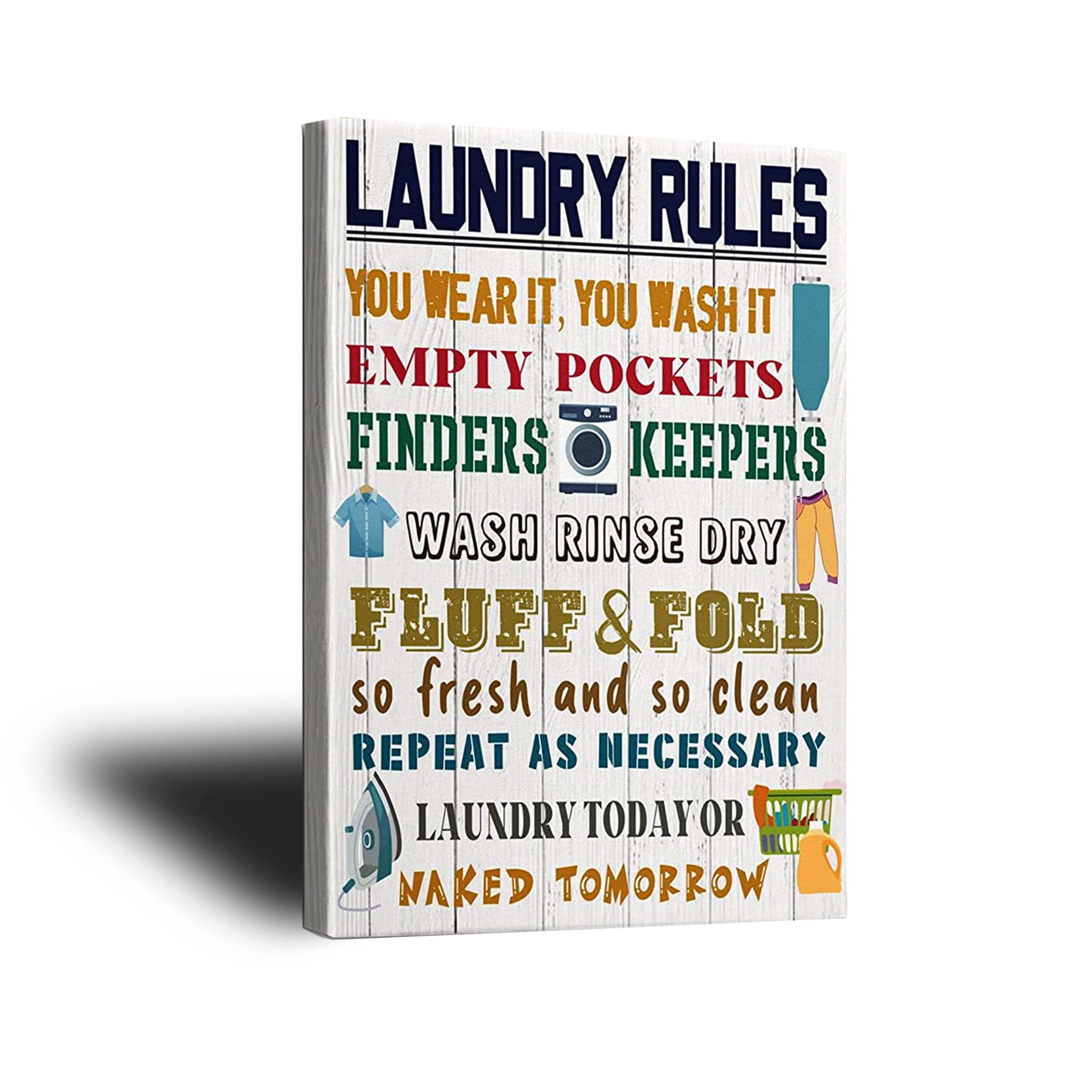 wash clothe Rules Canvas wall prints White simple Wood Background ...
