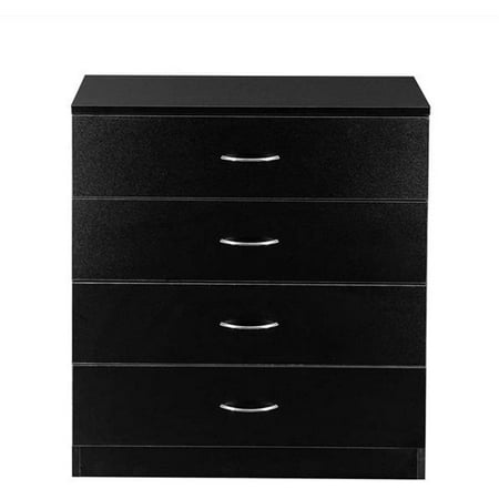 Designs Black Chest of Drawers, 4 Drawer with Metal Handles and Runners ...