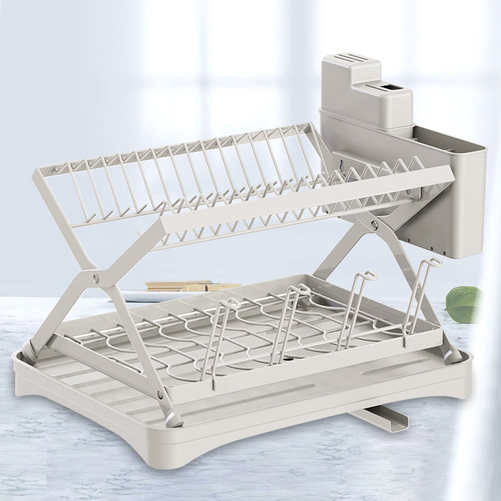 Escurridor de platos plegable desmontable y escurridor de platos de 2 ...