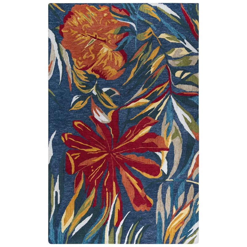Alora Decor Mirage 7'9" x 9'9" Floral Blue/White/Red/Orange/Green/Blue ...