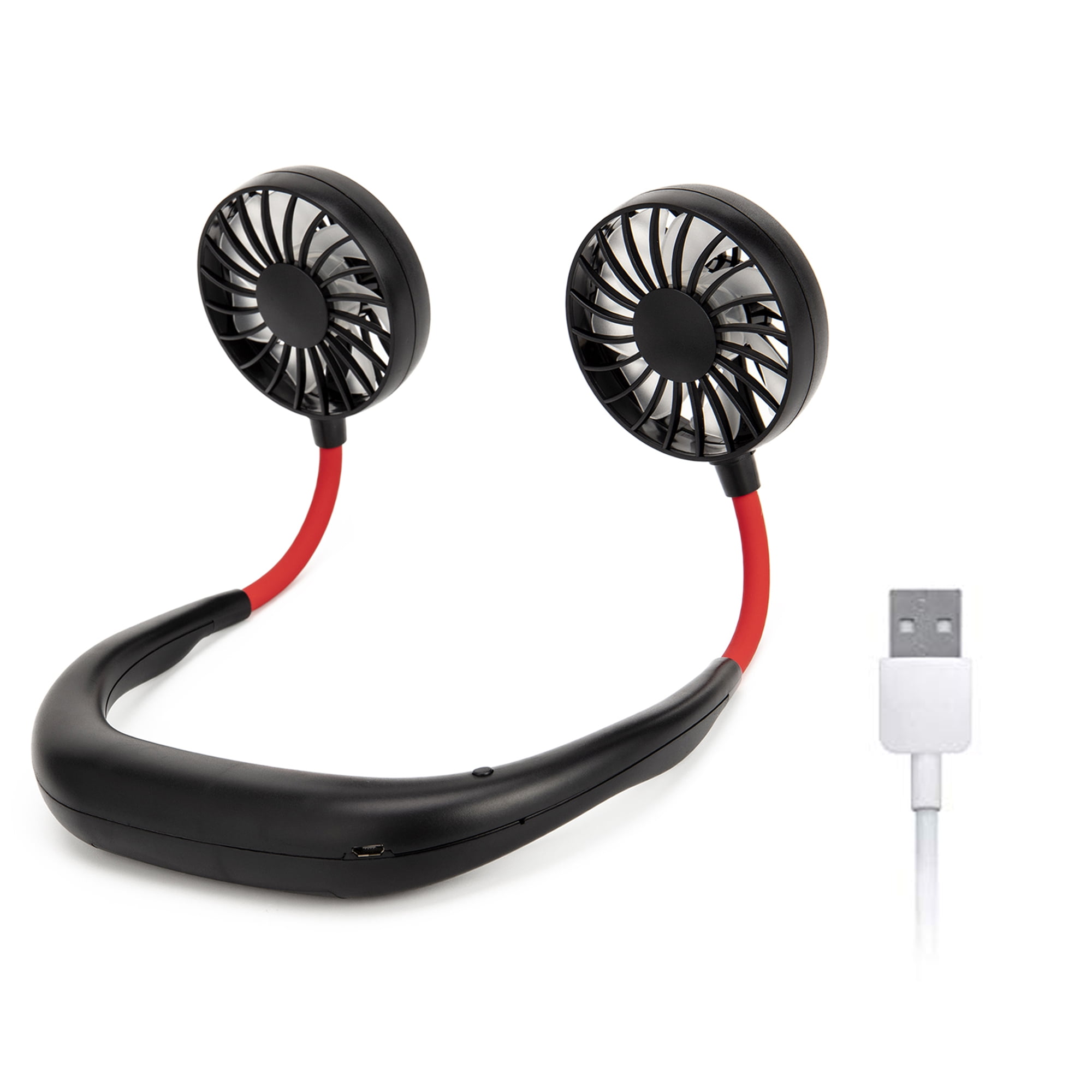 SAYFUT USB Personal Fan Rechargeable Wearable Fans Sports Dual-Head ...