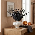 Black Artificial Eucalyptus Stems 5 Pack, Faux Money Leaf Silk Branches ...