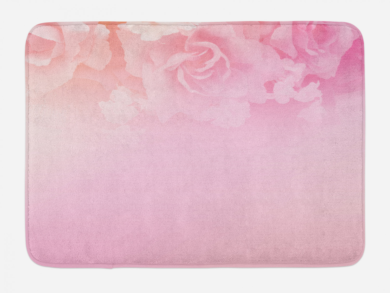 Light Pink Bath Mat, Rose Petals in Soft Pastel Tones Romantic Bridal ...