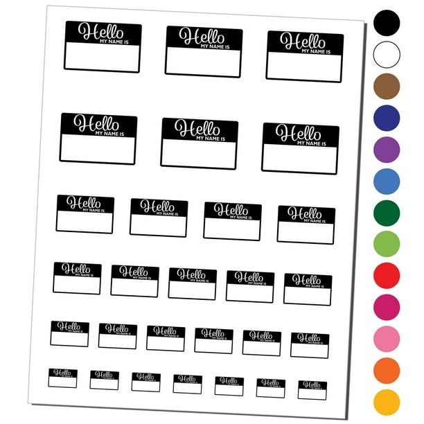 Hello My Name Is Label Tag Water Resistant Temporary Tattoo Set Fake ...