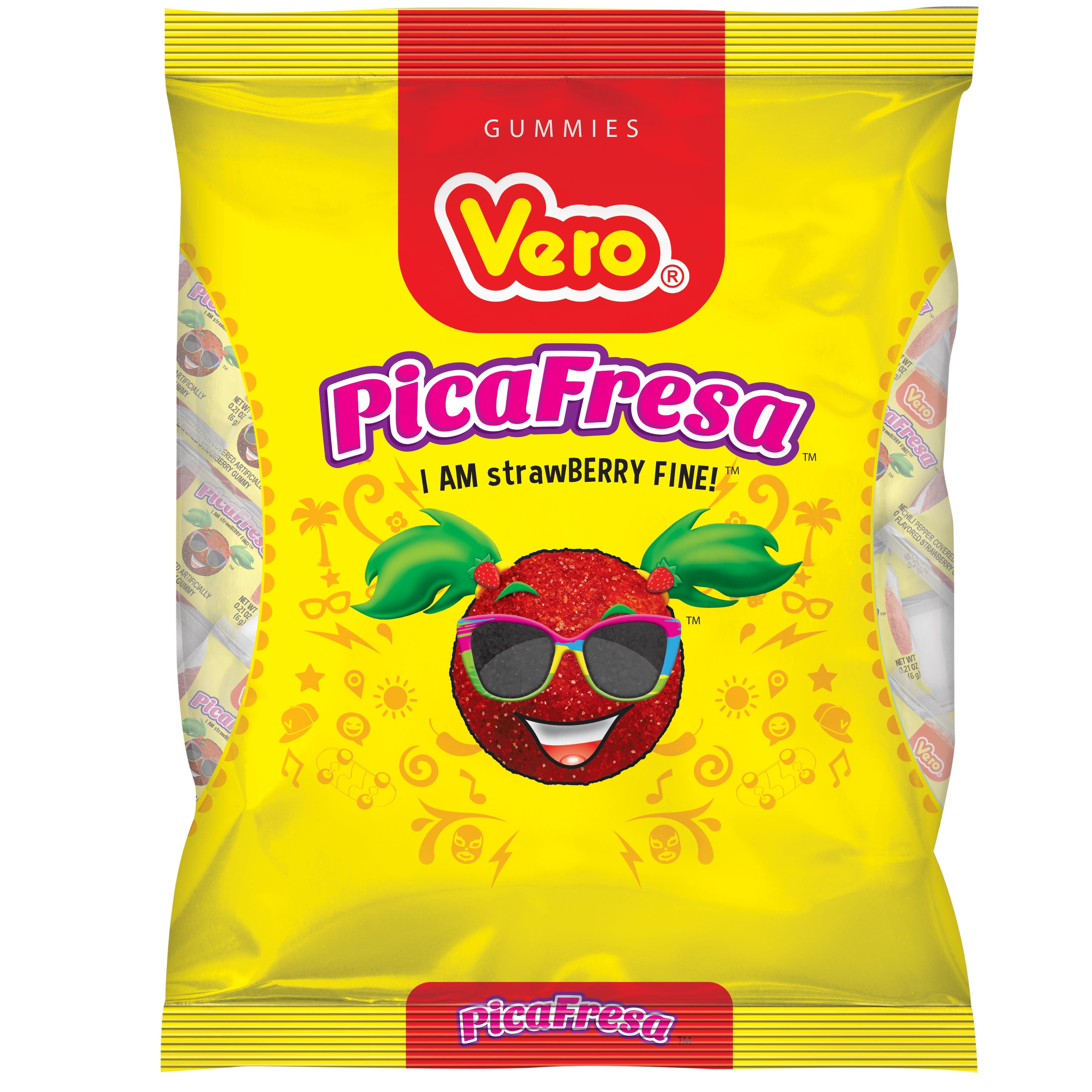 VERO PicaFresa Strawberry and Chili Chewy Candy Bag of 100 count ...