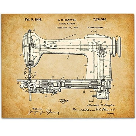 Singer Sewing Machine Patent - 11x14 Unframed Patent Print - Great Gift ...