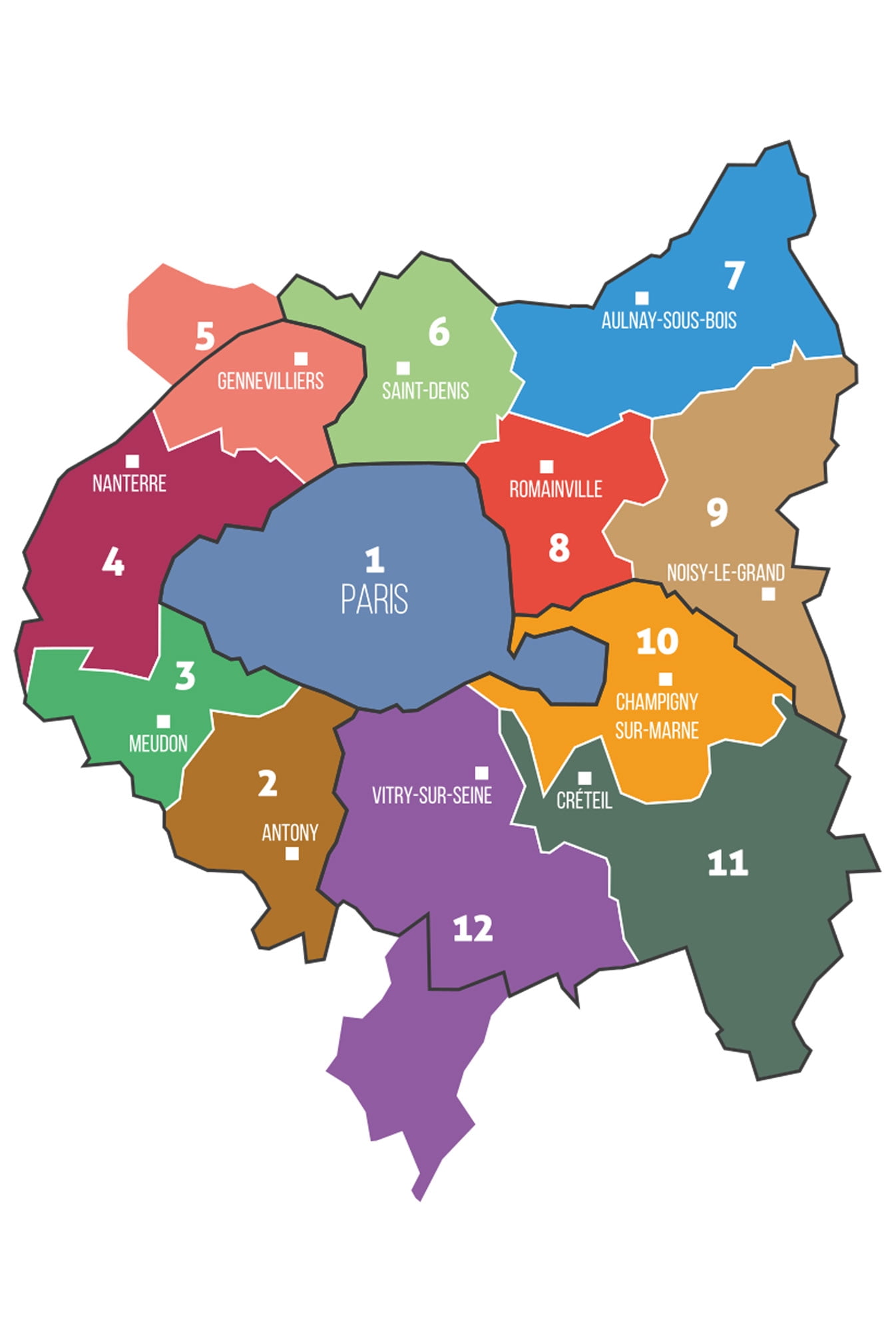 24x36 gallery poster, A map of the Greater Paris Metropolis Metropole ...