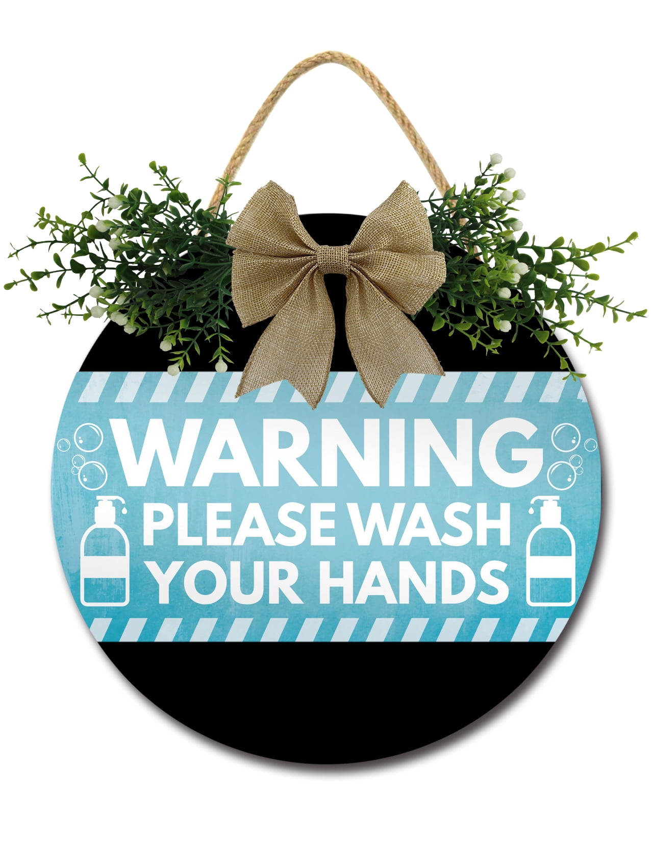 Farmhouse Bathroom Wall Decor - Rustic Framed Round Wooden Sign ...