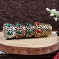 Antique Rhinestones Metal Thimble Finger Protectors Finger Tip Guard ...