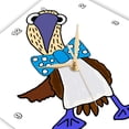 3drose, Funny Cute Dancing Blue Footed Booby Bird in Blue Polka Dot Bow ...