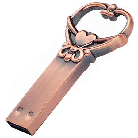 Flash Drive Heart Shaped USB Thumb Drive Metal Zip Drive Retr | Walmart ...
