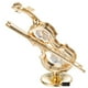 Matashi 24K Gold Plated Violin on a Stand Ornament with Genuine ...