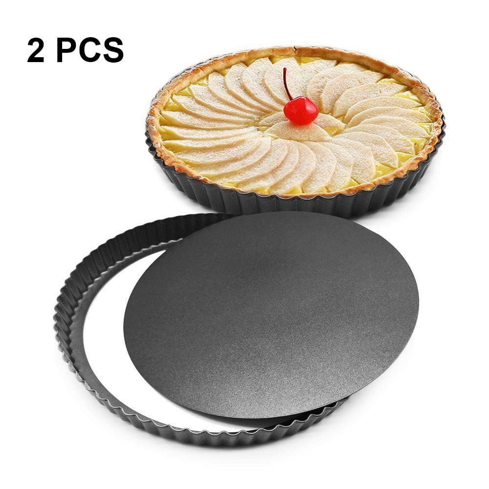 8 Inches Non-Stick Removable Loose Bottom Quiche Tart Pan (2 Pack ...
