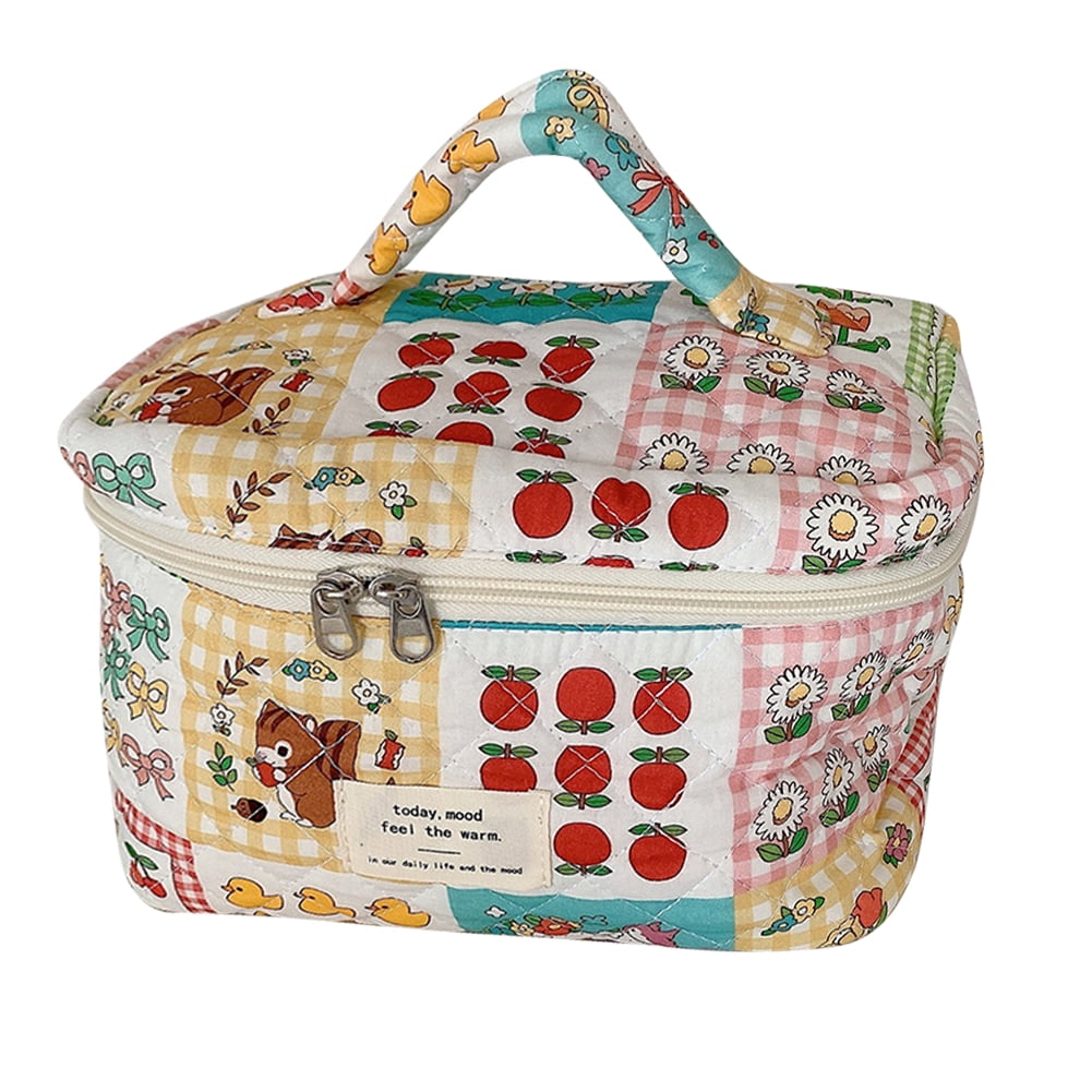 Yuanhuili Cute Cosmetic Bag Casual Cotton Toiletry Bag Soft For Teenage Girls Style 6