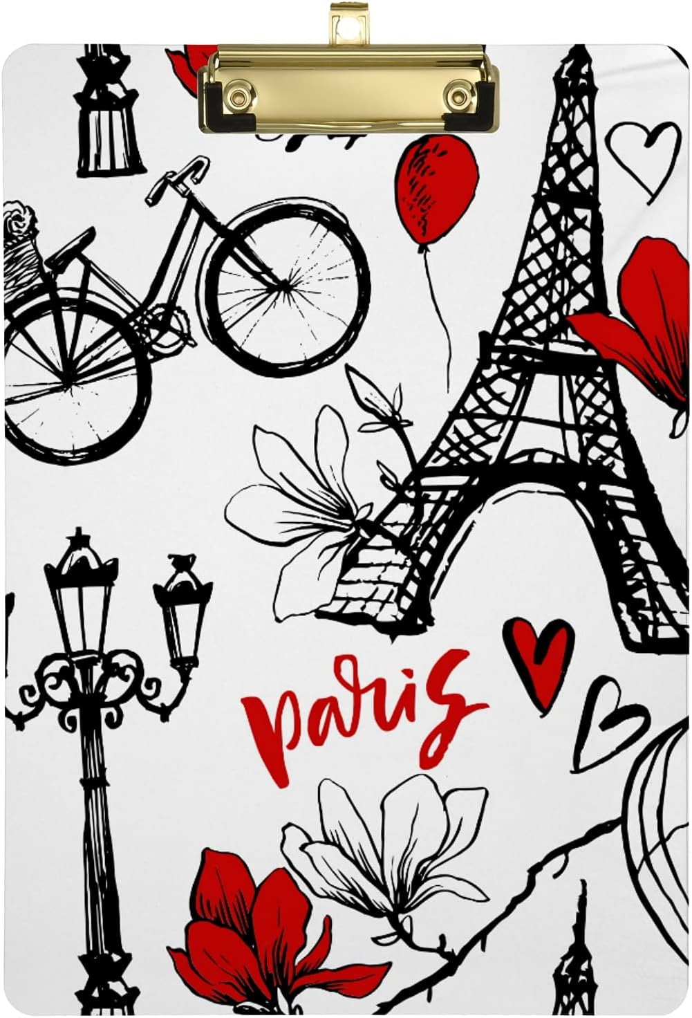 FMSHPON Romantic Travel Eiffel Tower Paris Clipboard Hardboard Wood ...