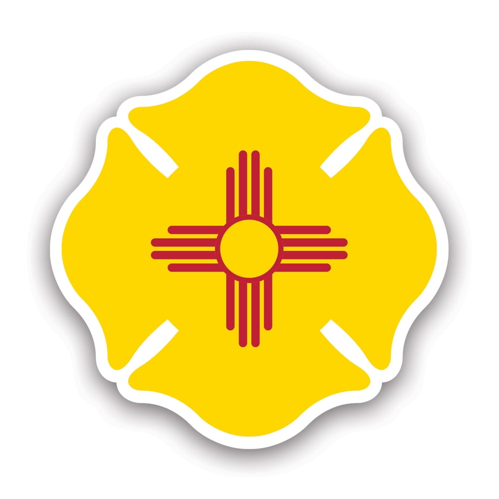 New Mexico State Maltese Cross Shaped Sticker Decal - Self Adhesive ...