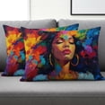 African American Pillow Covers Set of 2, Colorful Splashes Abstract ...
