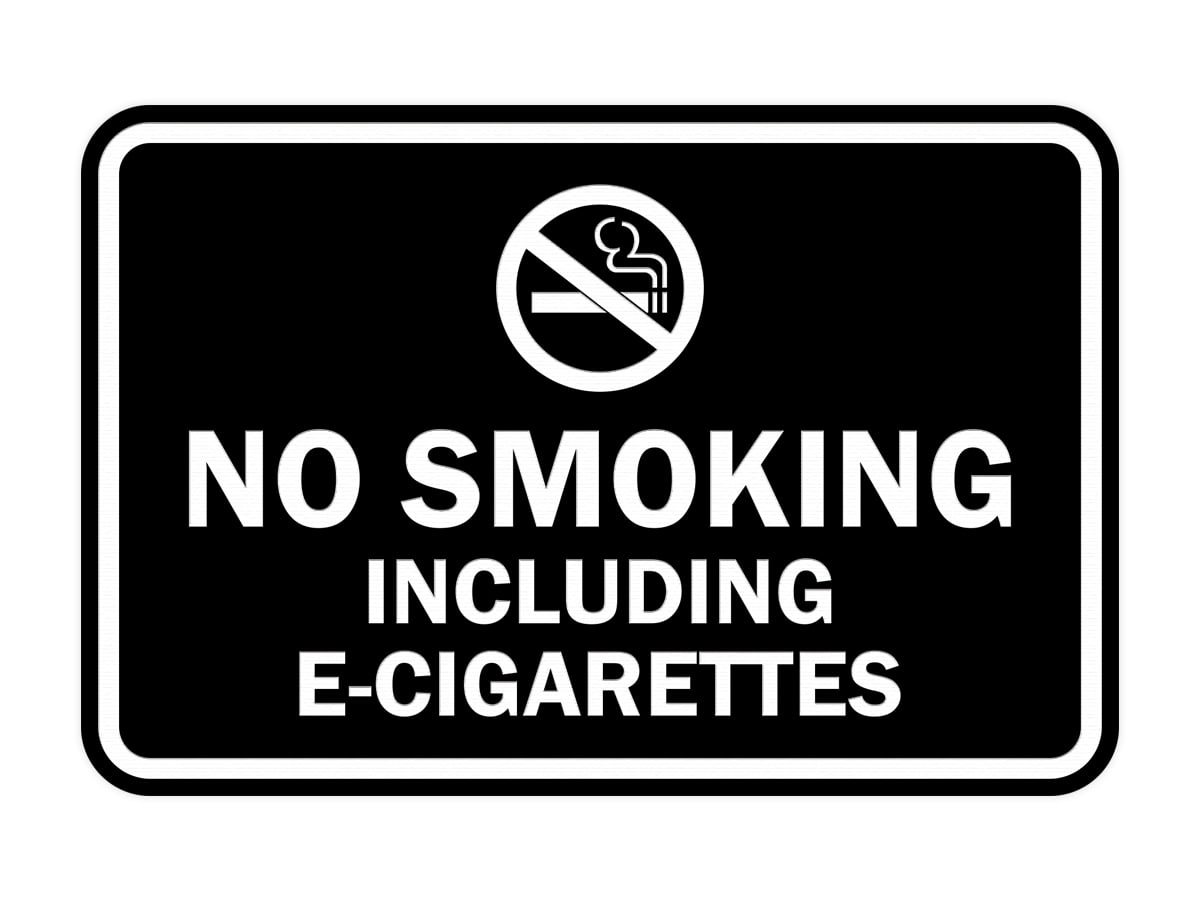Classic Framed No Smoking Including E-Cigarettes Sign (Black) - Large ...