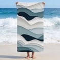 Blue Grey Ombre 2-in-1 Beach Towel Backpack,Quick Dry Beach Towel ...