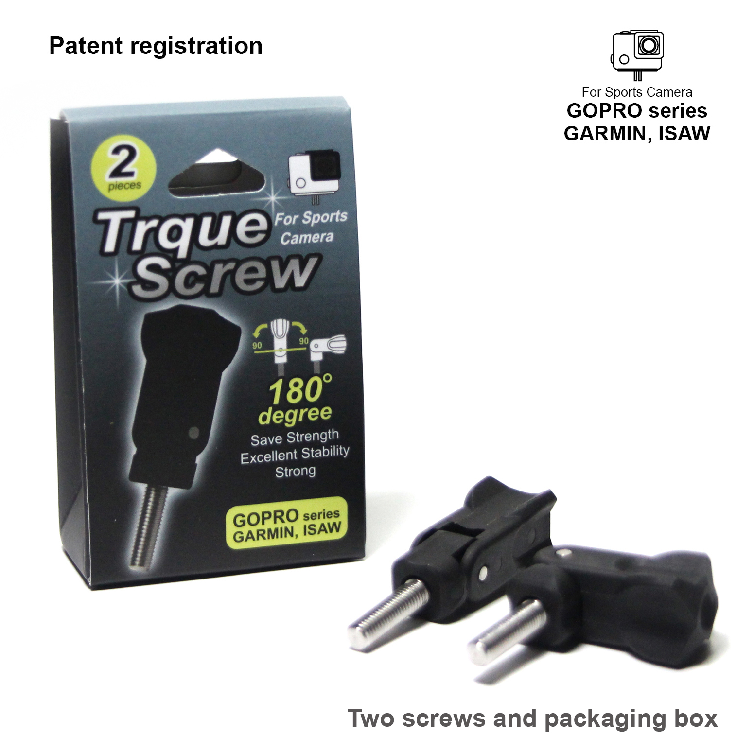 2x Torque Screw Set 2.16" for GoPro, Garmin, ISAW Camera Mounting ...