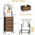 4-Drawer Dresser with Mirror, Vanity with 2-Tier Shelves, Fabric Chest ...