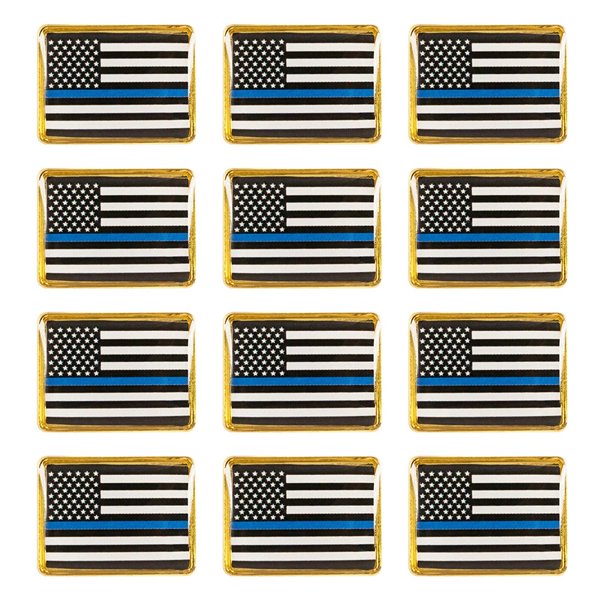 Juvale - American Flag Police Lapel Pin - 12-Pack Thin Blue Line Flag ...