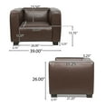 Noble House Faux Leather Club Chair & Sofa Set - Dark Brown - Walmart.com