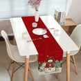 Red Christmas Table Runner, Winter Cute Snowman Table Runner, Birds ...
