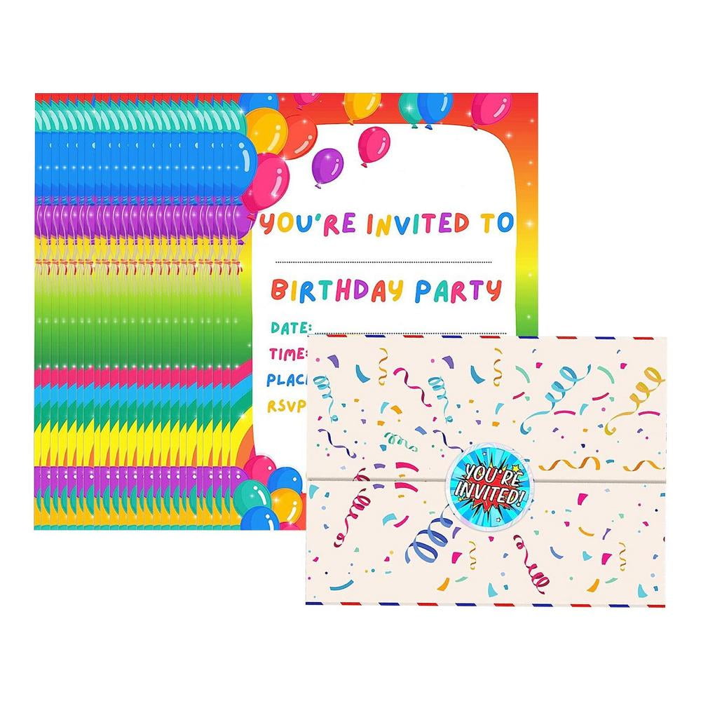 AIXING Party Invitations 24 Pcs Party Invitations Cards with Stickers ...