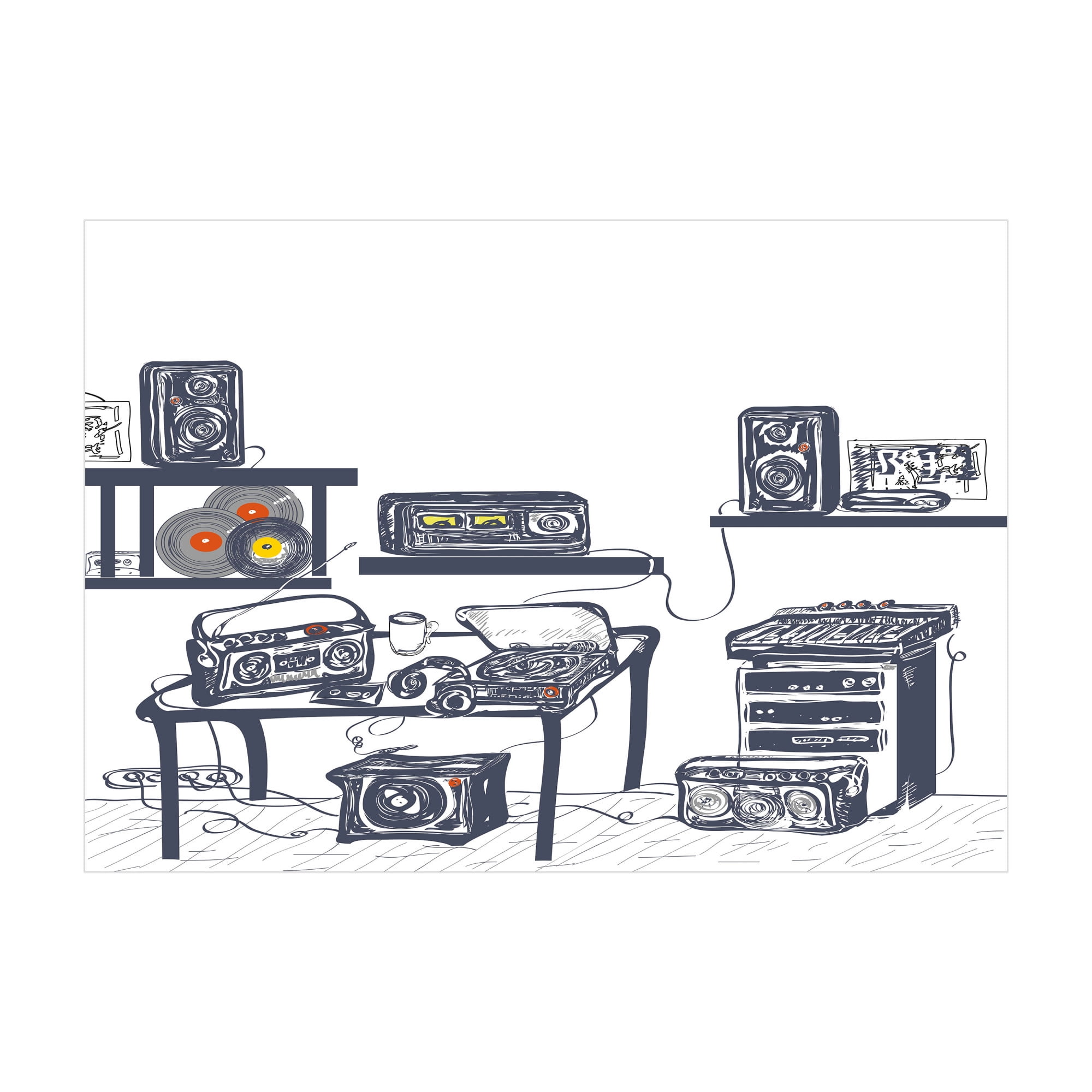 Ambesonne Modern Jigsaw Puzzle, Music Devices Turntable, Heirloom ...