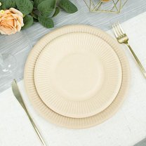 Balsa Circle 50 Natural 8" Round Sustainable Bagasse Disposable Salad ...