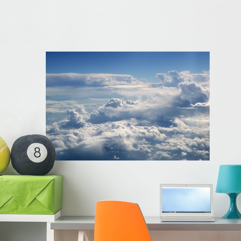 Blue Sky from Aircraft Wall Mural by Wallmonkeys Peel and Stick Graphic ...