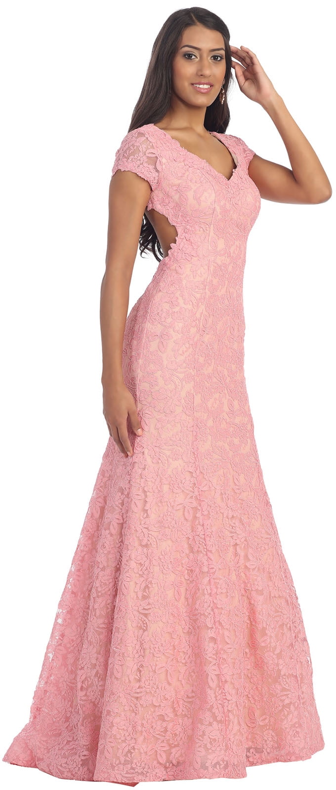 Sale ! Sexy Exposed Back Short Sleeve Prom Dress - Walmart.com