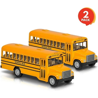 "Kin Fun Yellow Diecast School Bus Toy Model, 5"" Long with Pull-Back ...