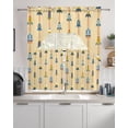Cartoon Space Shuttle Kitchen Curtains Set for Windows 3 Piece Cafe ...