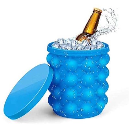 Dark Blue Silicon Ice Cube MoldsIce Cube Bucket for Freezing ...