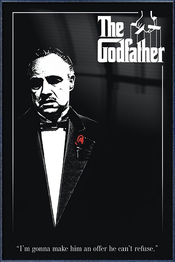The Godfather - Framed Movie Poster (Regular Style / Red Rose) (Size ...