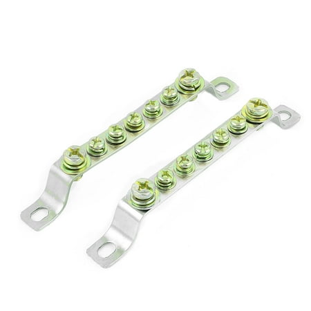 2Pcs 7 Holes Ground Wire Bridge Shape Copper Screw Terminal Block ...