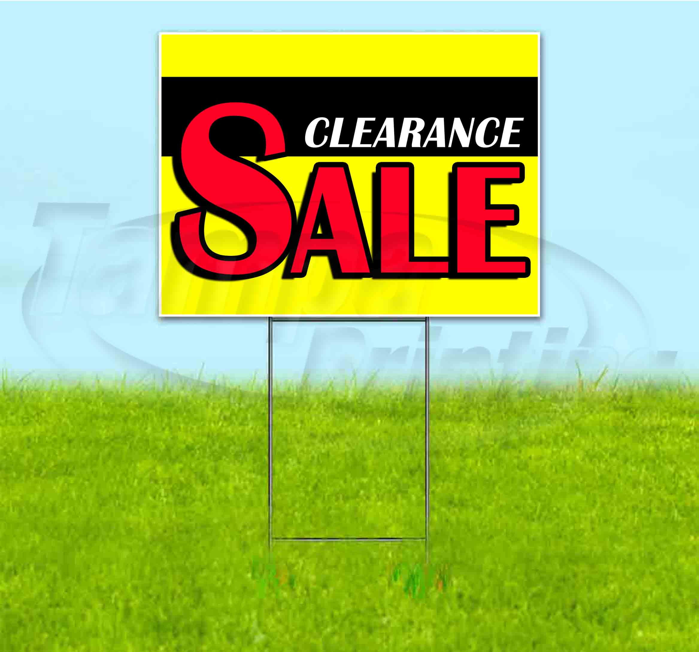 Clearance Sale (18" x 24") Yard Sign, Includes Metal Step Stake ...