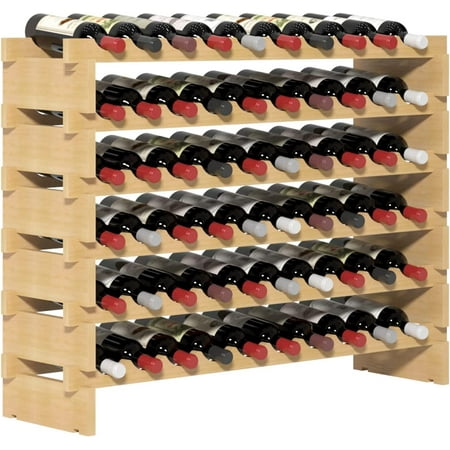 XBRW Wine Rack,6-Tier Stackable Modular Home Wine Racks ,Freestanding ...