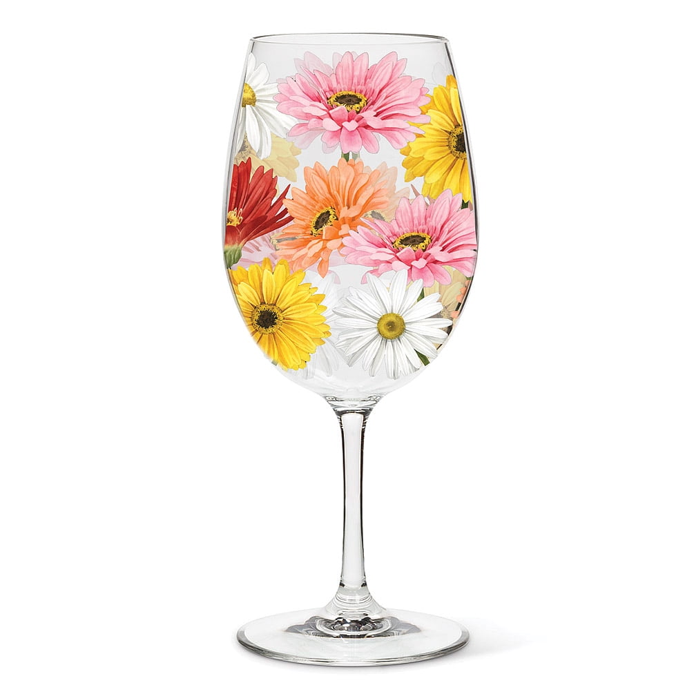 Gerbera Daisy Wine Glass - Walmart.com