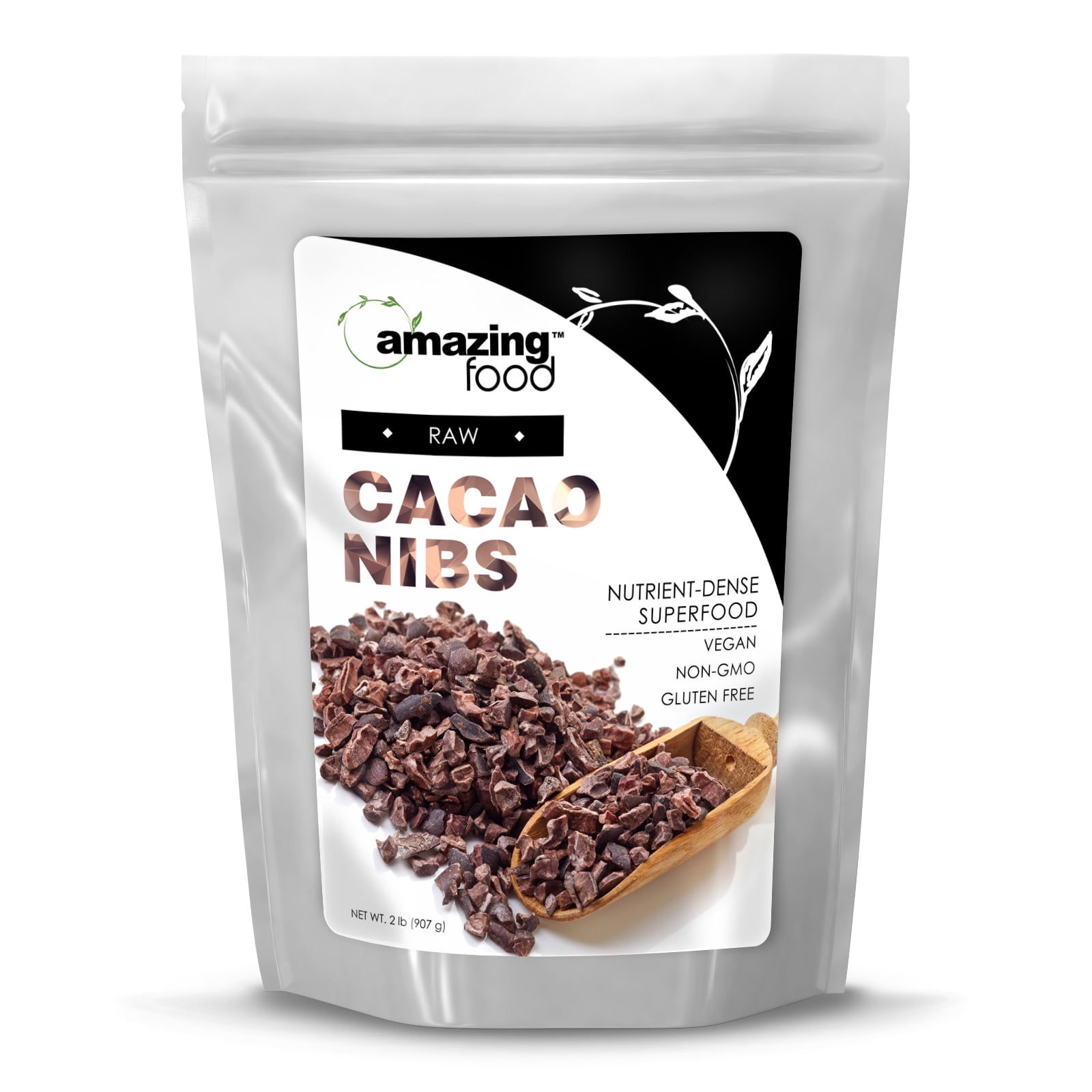 Amazing Food Natural Raw Cacao Nibs 2Lbs (32oz) Supplement | 28 Grams ...