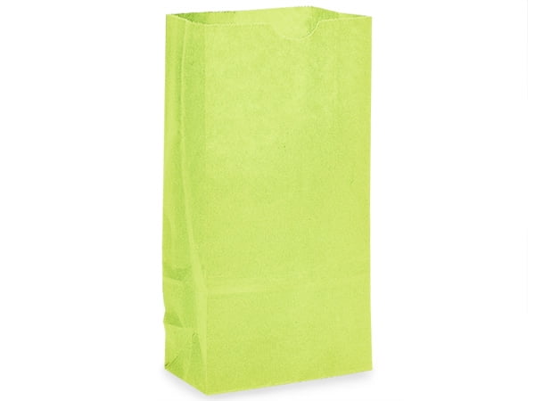Pack of 500, 6 Lb Gift Sacks Lime Green Kraft 6 x 3.5 x 11" for Small ...
