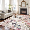 Butterfly Flower 6'x9' Rug for Dining Room Table and Chair Setup ...